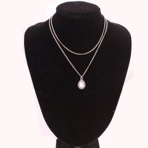 Jewelry | Water Drop Bead Double Chain Silver Necklace | Poshmark